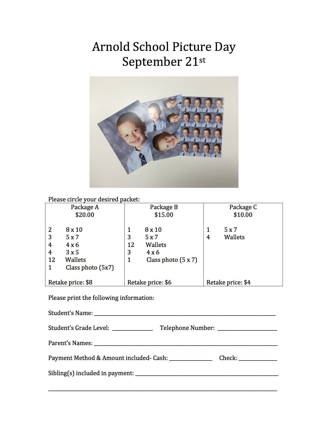 Picture Day Set September 21st